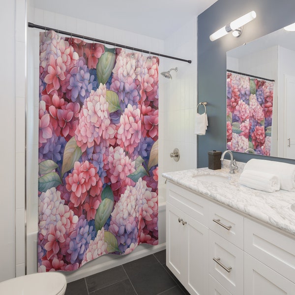Hydrangea Shower Curtain - Etsy