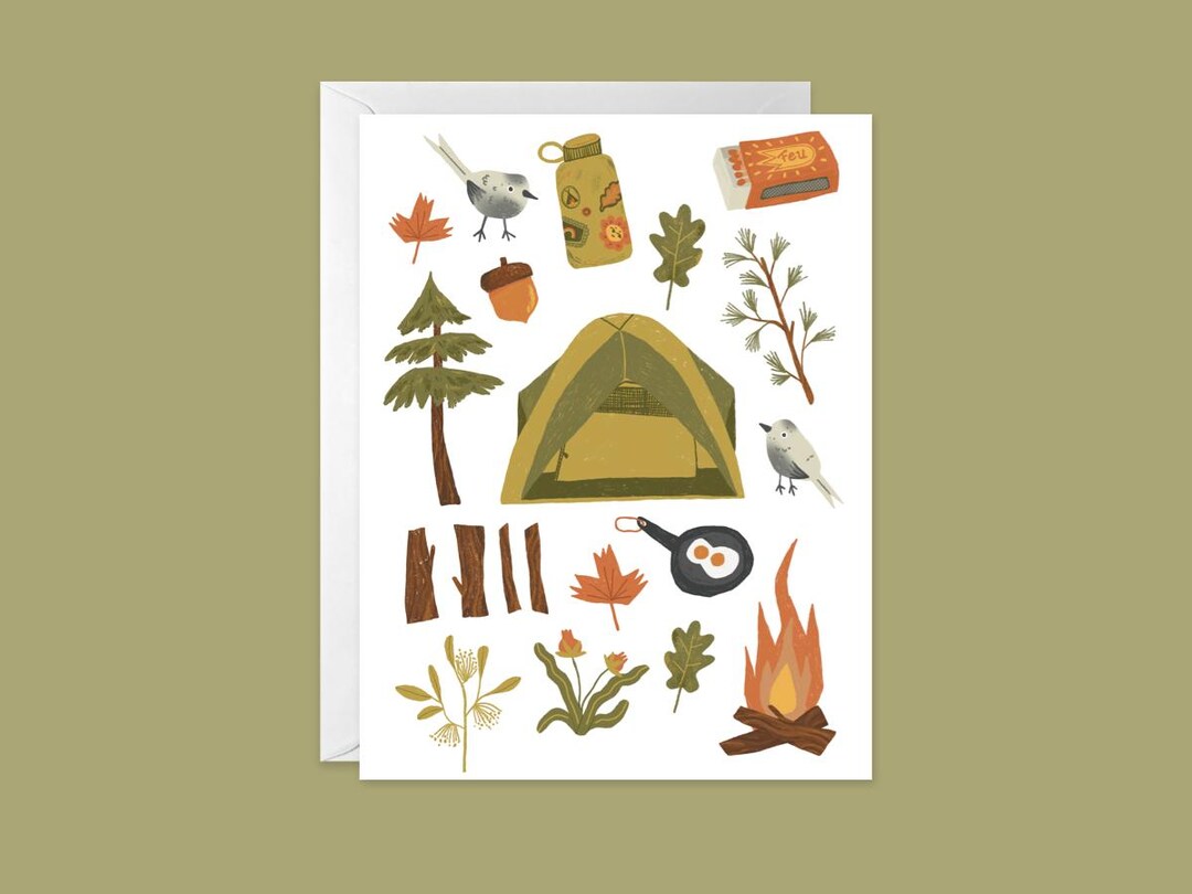 Carte Camping | Camping Card, Campground, Summer, Outdoor - Etsy