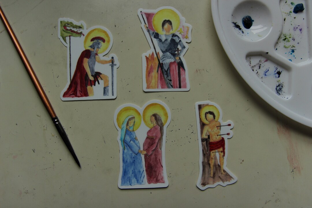 Catholic Waterproof 3" Stickers Four Pack. Saint Joan of Arc, Saint ...
