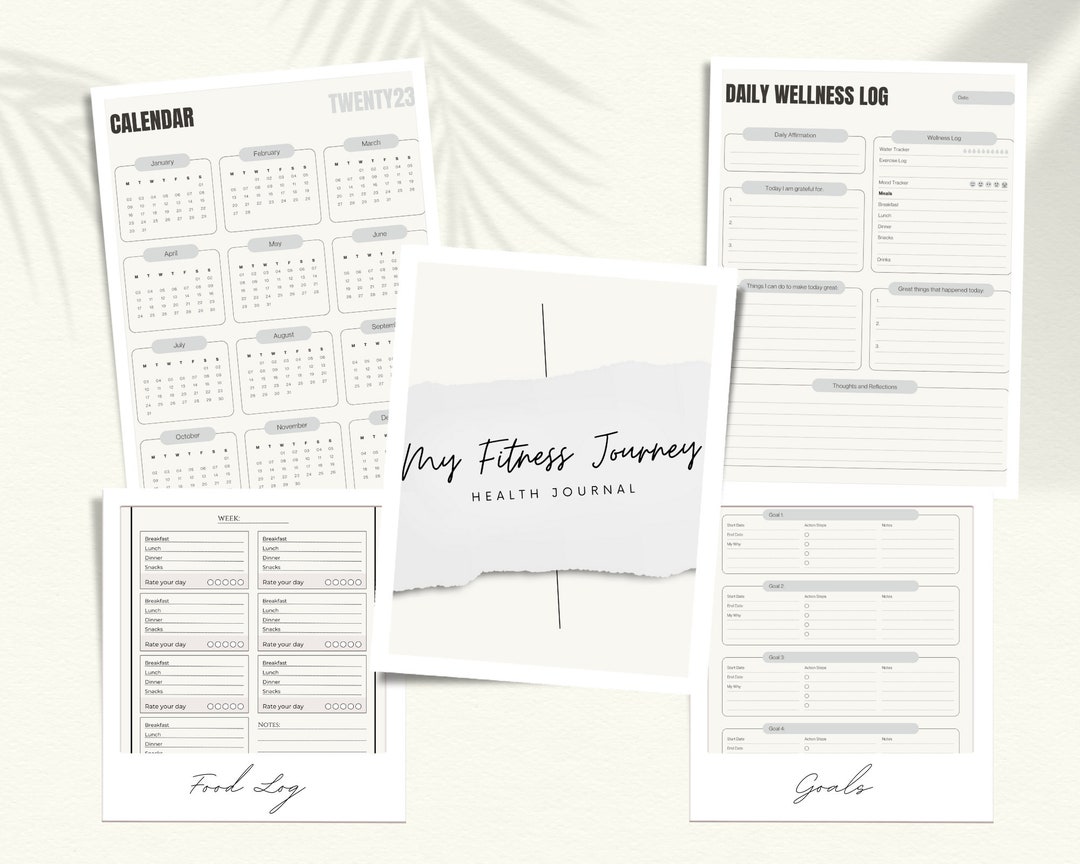 Fitness & Wellness Printable Journal, Tracker for Fitness Goals, Track ...