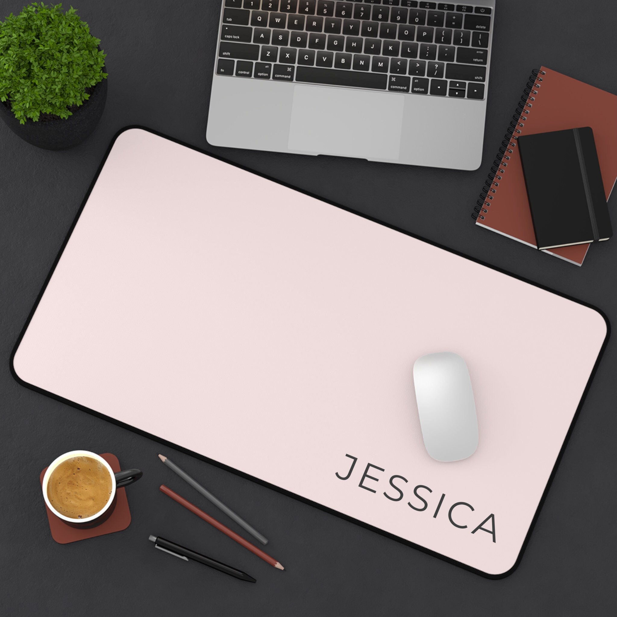 Customizable Desk Mat Personalized Name, Background Color, Font Home ...
