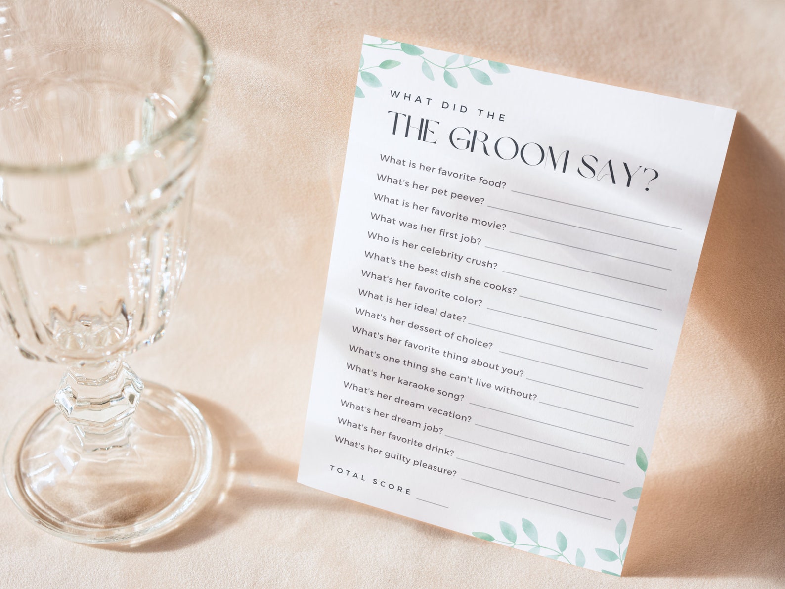 Quiz the Groom Bachelorette Party Game, What Did the Groom Say Game ...
