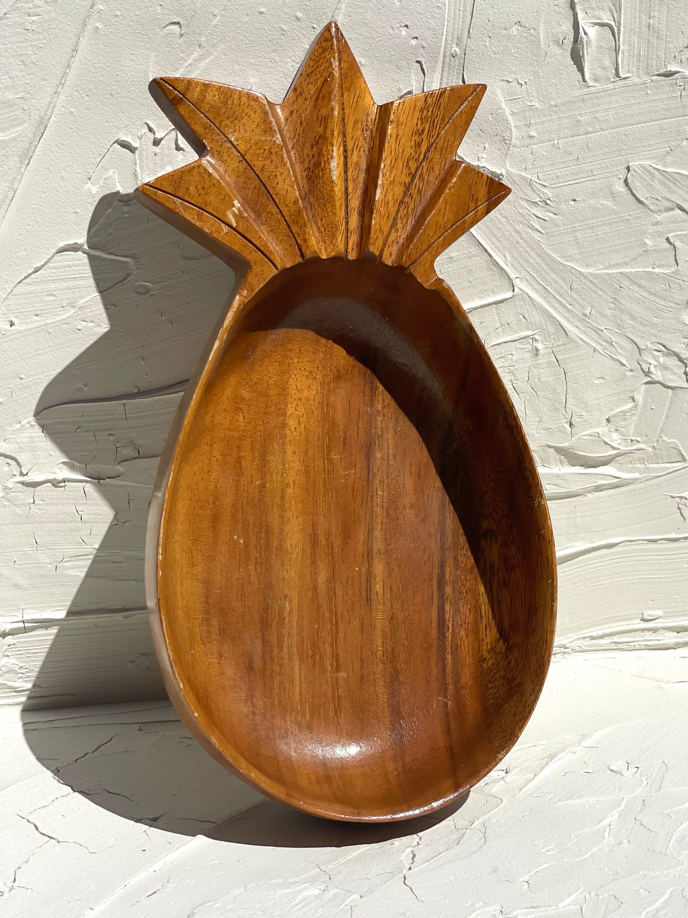 Monkey Pod Carved Wooden Pineapple Shaped Bowl Made in Hawaii - Etsy