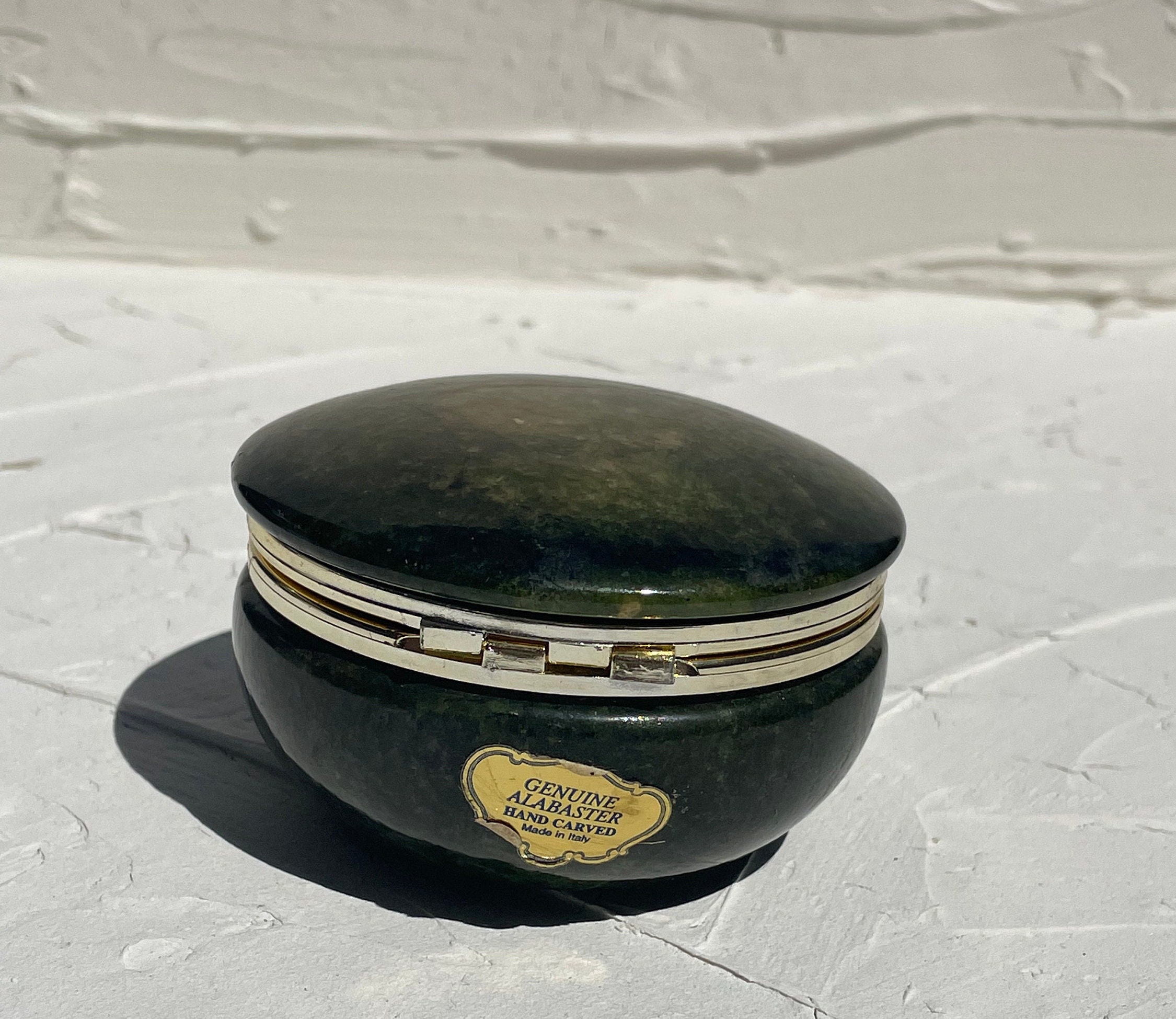 Vintage Hand Carved Italian Alabaster Box - Etsy