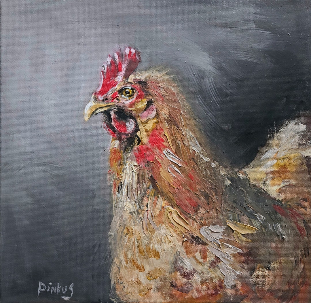 Bagawk Original Oil Painting on Stretched Canvas 12x 12 - Etsy