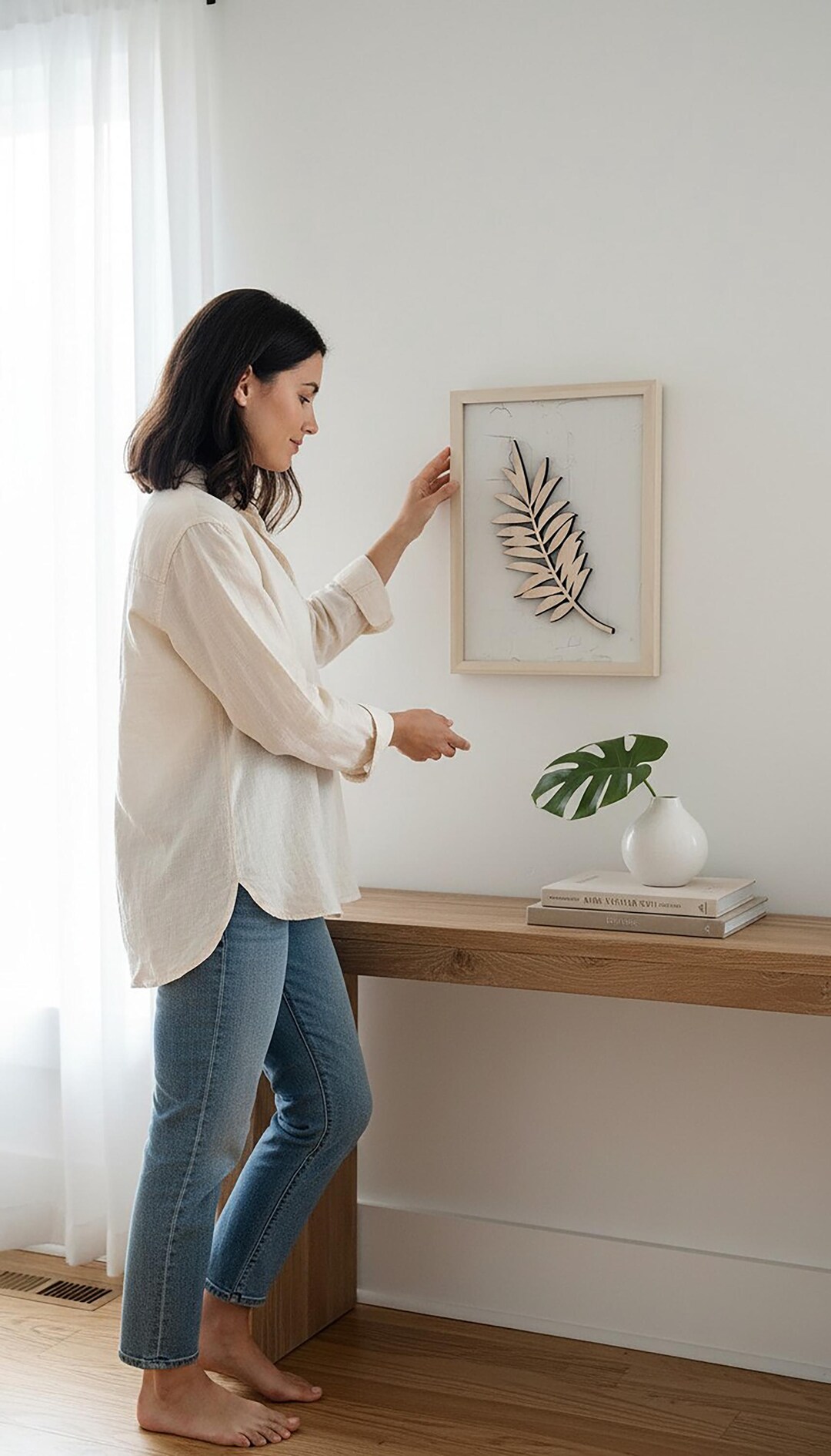 3D Plaster Botanical Wall Art Panel - Etsy