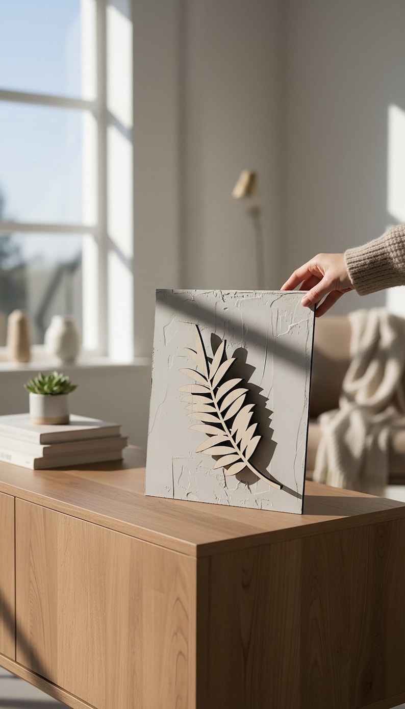 3D Plaster Botanical Wall Art Panel - Etsy