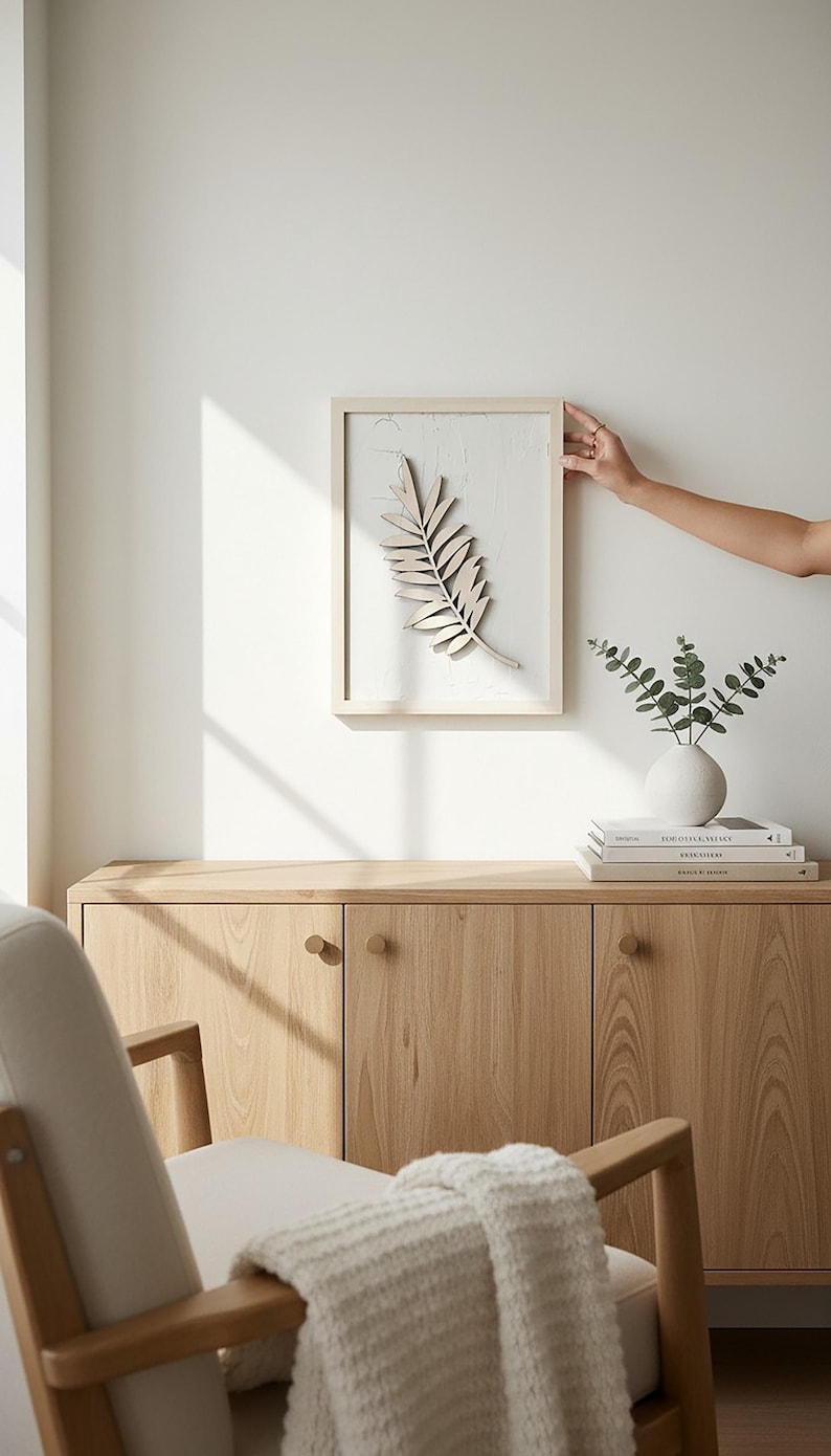 3D Plaster Botanical Wall Art Panel - Etsy