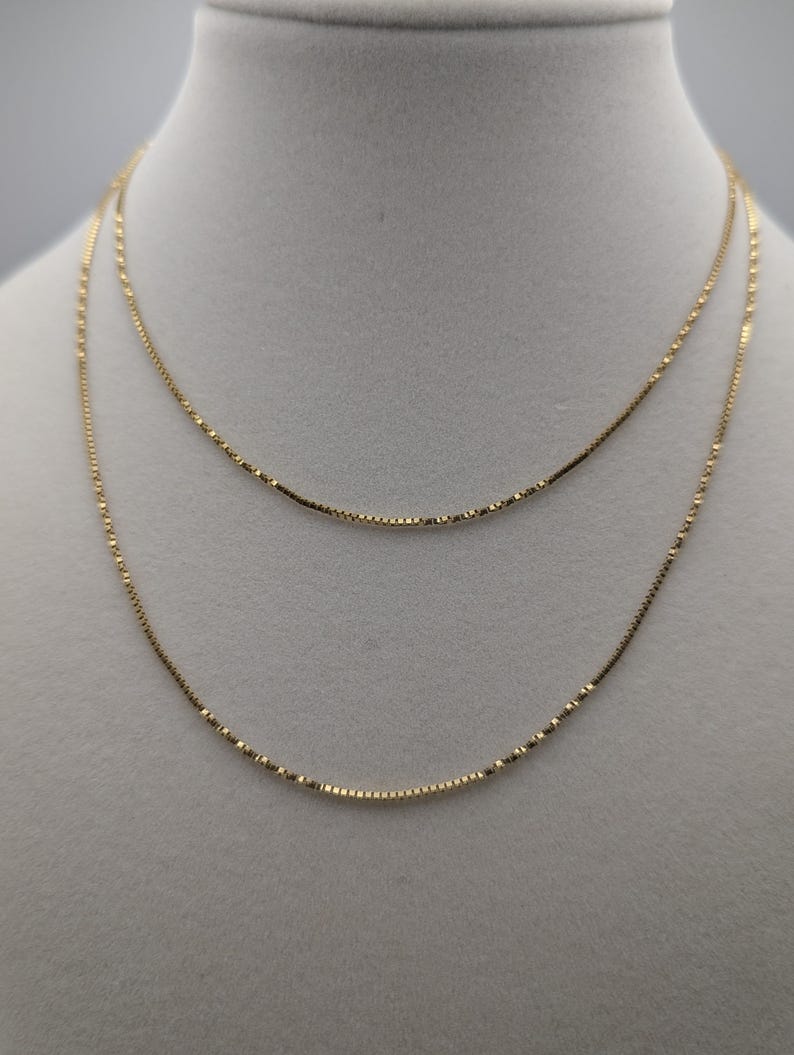 14k Italy Boston Custom Box Link Chain Necklace 30" Yellow Gold Italian ...
