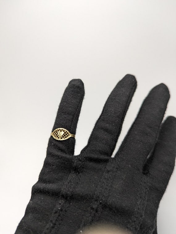 14k Gold Heart Quilted Pattern Ring. 14k Solid Gold H… - Gem