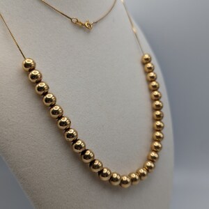14k Yellow Gold Bead Chain Necklace. 30" Bead Box Chain. Heavy 7.3 ...