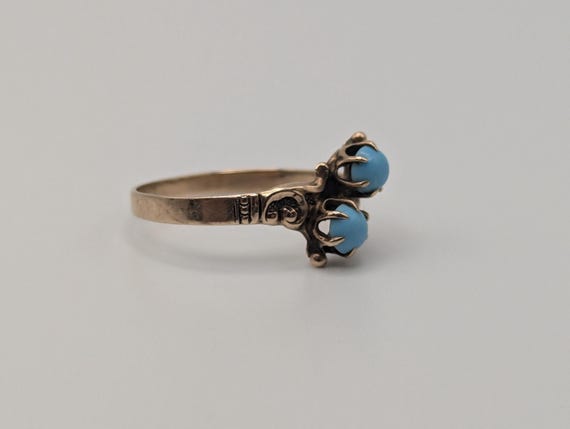 Antique 10k Turquoise Rose Gold Victorian Cluster Rin… - Gem