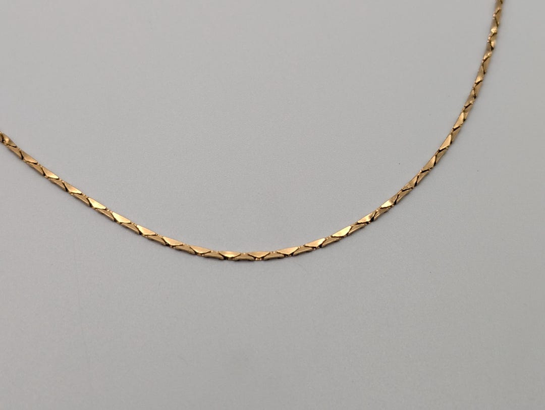 14k Yellow Solid Gold ITALY Triangle Link Chain Necklace Speciality ...