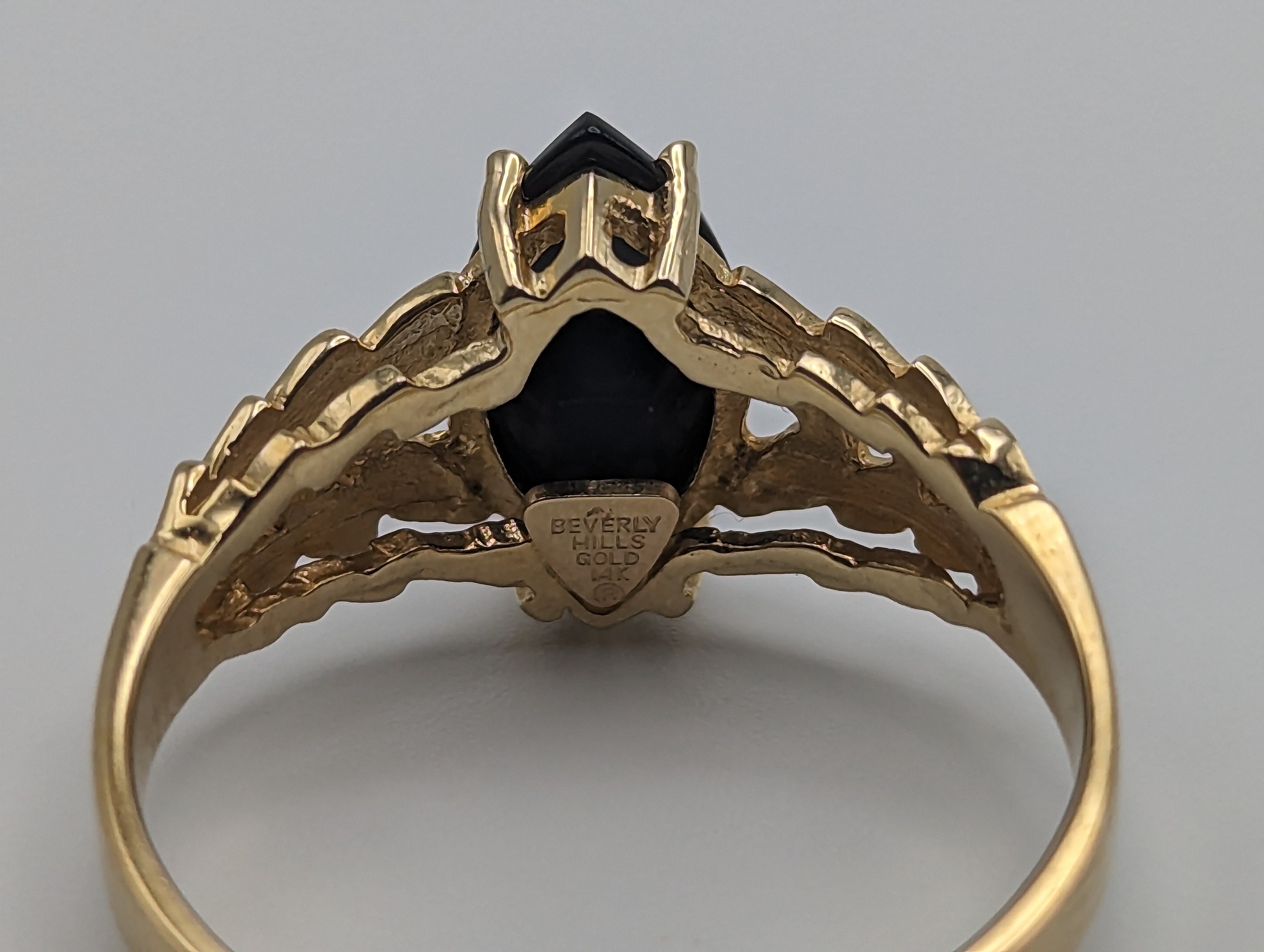 Beverly Hills Gold Black Onyx Ring. Yellow Gold 14k Black Onyx Ring ...