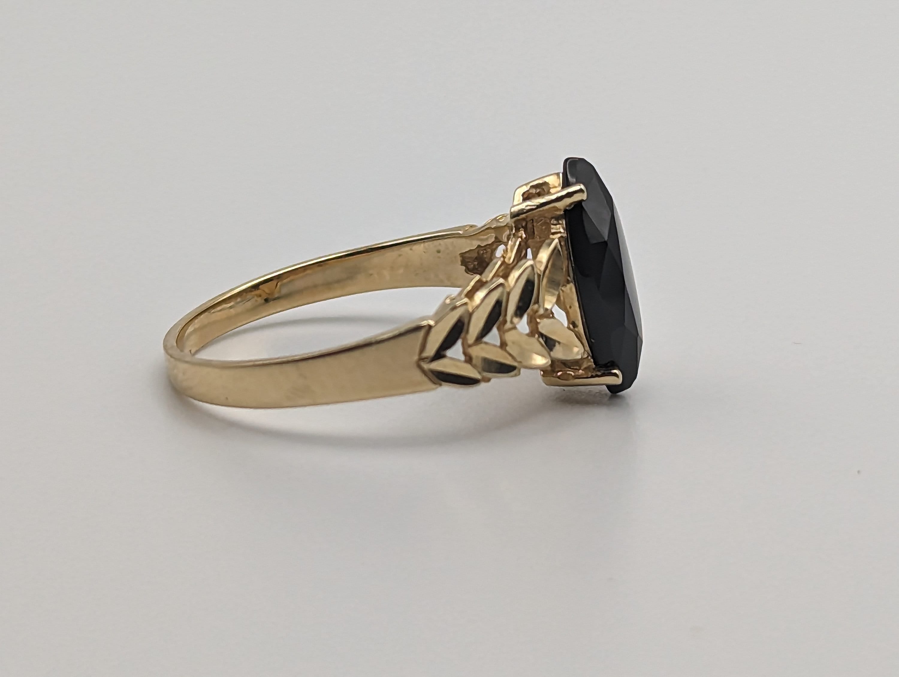 Beverly Hills Gold Black Onyx Ring. Yellow Gold 14k Black Onyx Ring Womens Midnight Black Onyx ...