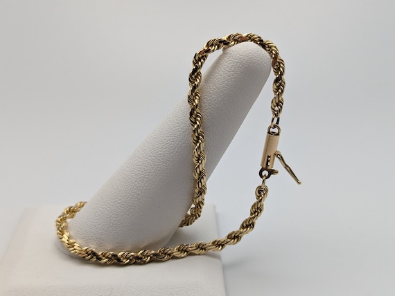14k Yellow Gold 6.6 gram Rope 8" Bracelet Chain - Gem