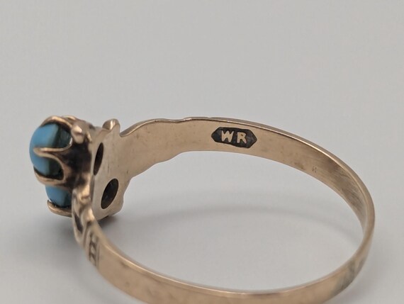 Antique 10k Turquoise Rose Gold Victorian Cluster Rin… - Gem