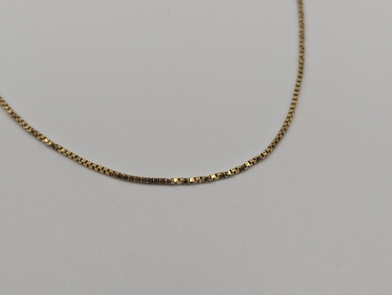 14k Italy Boston Custom Box Link Chain Necklace 30" Yellow Gold Italian ...