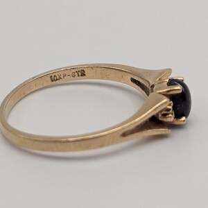 10k Yellow Gold Black Star Sapphire Diamond Band Promise Wedding Ring ...