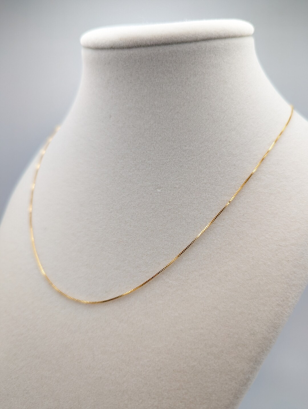 18k Italian MILOR Ladies Box Chain Necklace. 18k Box Chain. 18k Vintage ...