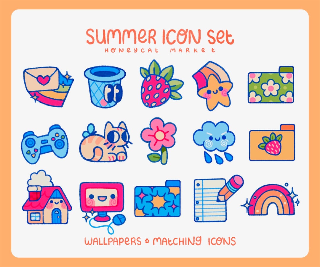 Summer Icon Set - Etsy