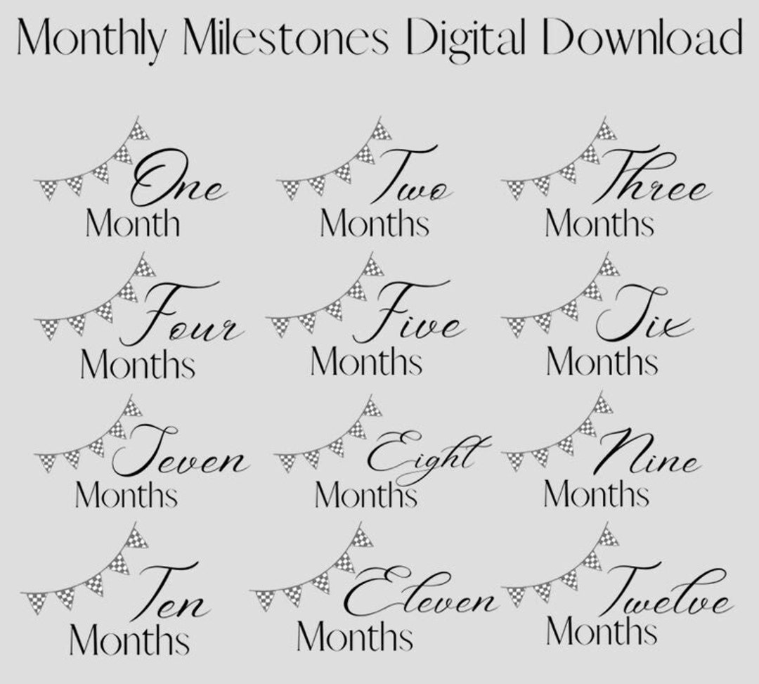 Checkered Monthly Milestones Digital Download - Etsy