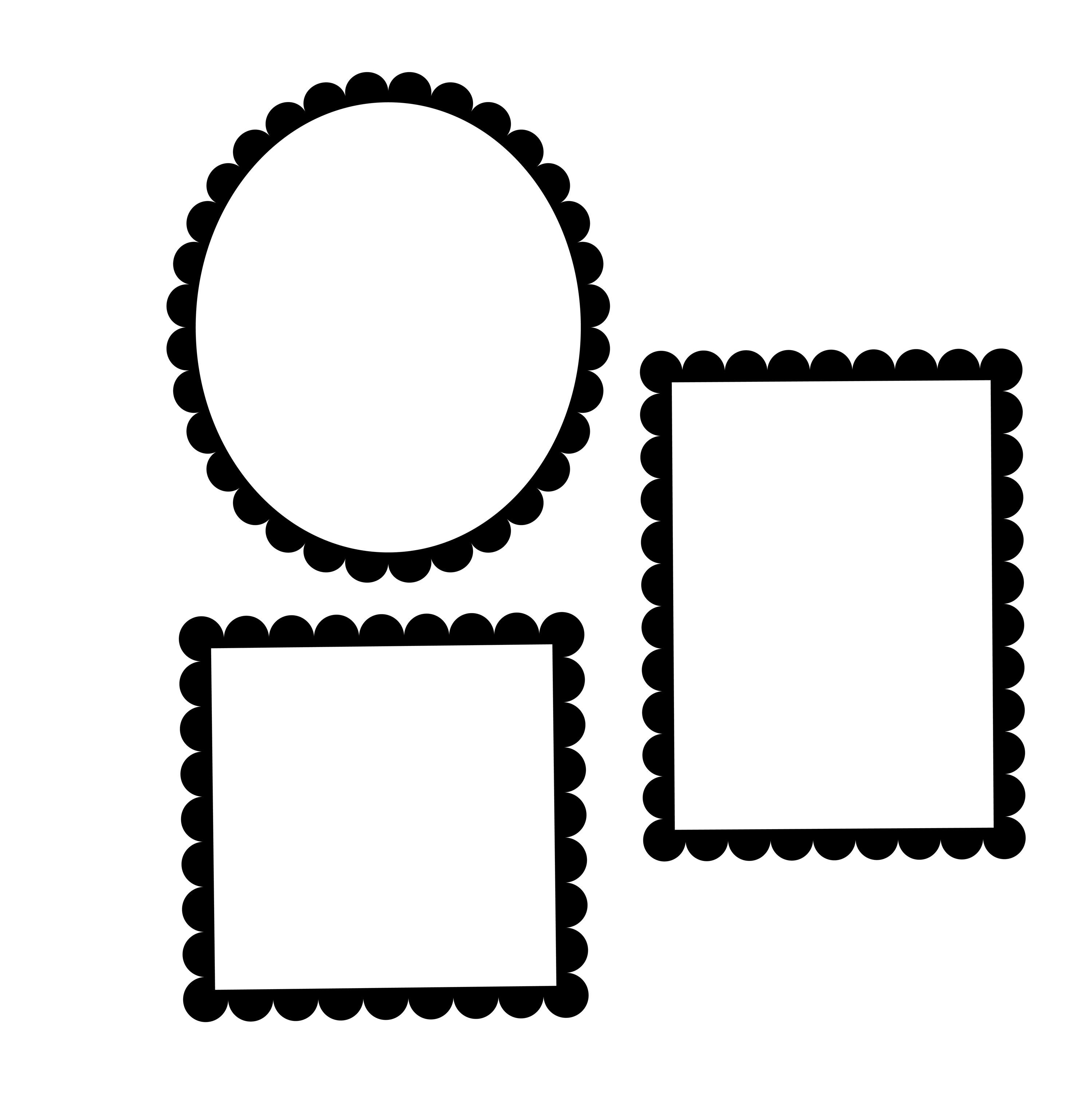 Cute Hand-drawn Simple Scallop Border Frames | 3 High Quality Template ...