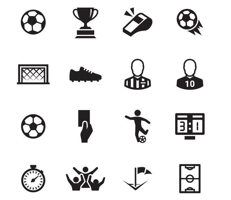 Soccer Symbols Clipart SVG High Quality Football Laser Cutting File ...