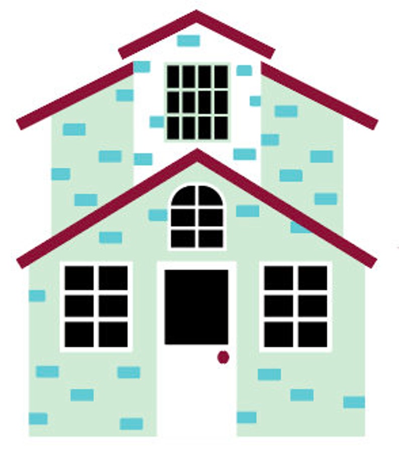 Simple Houses Clipart Template File | Cricut File | Clip Art | SVG File ...