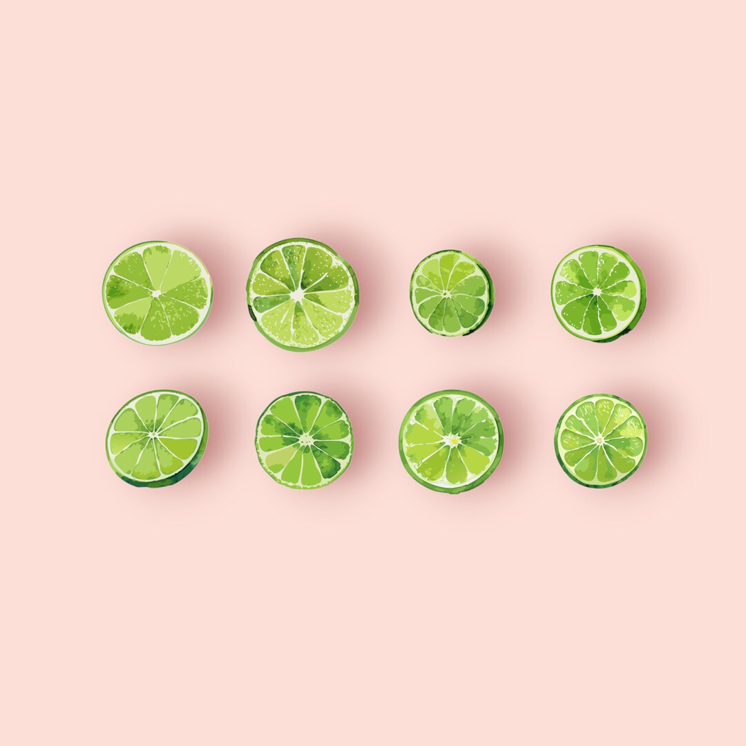 Watercolour Lime Slices Template Clip Art File | High Quality Laser ...
