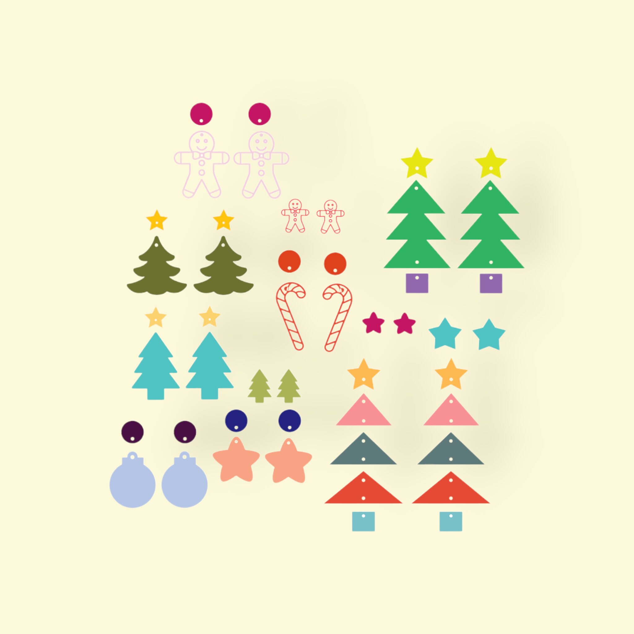 Christmas Earring Digital File SVG Laser Cutting File Cricut File ...