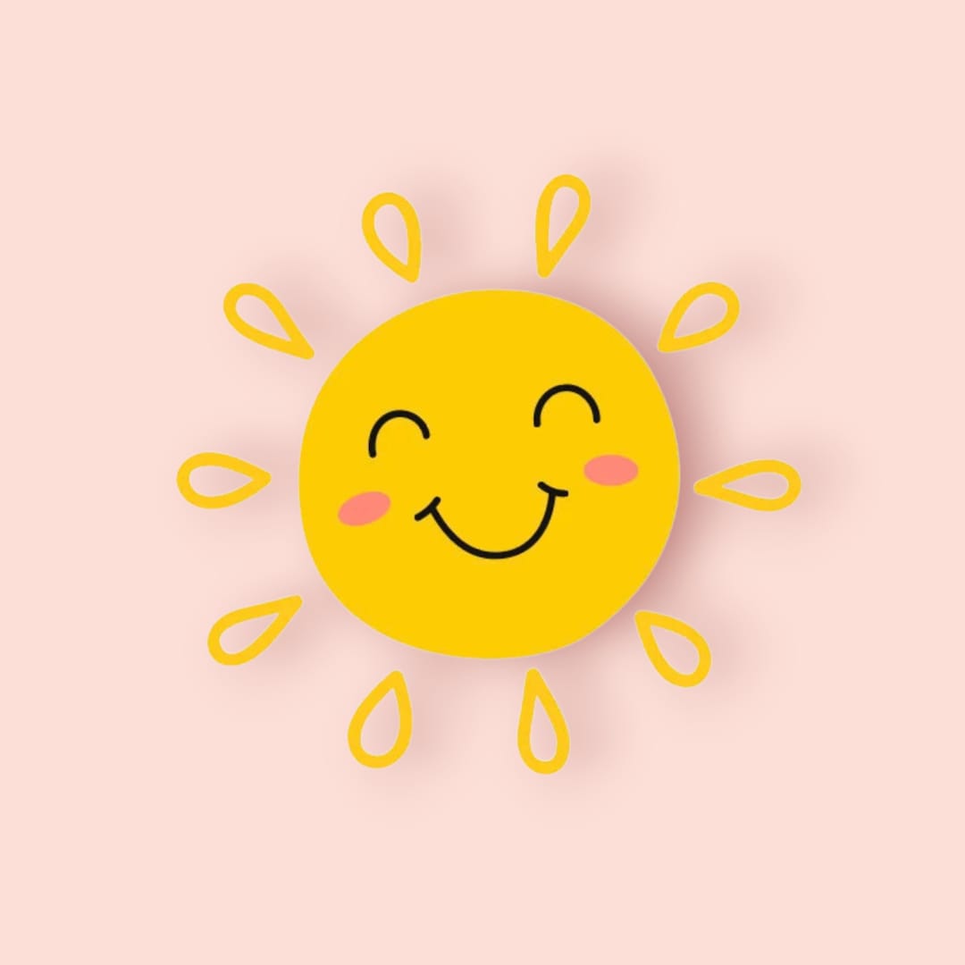 Smiley Face Sun Clipart: SVG, Cricut, Laser Cut File (digital Download ...