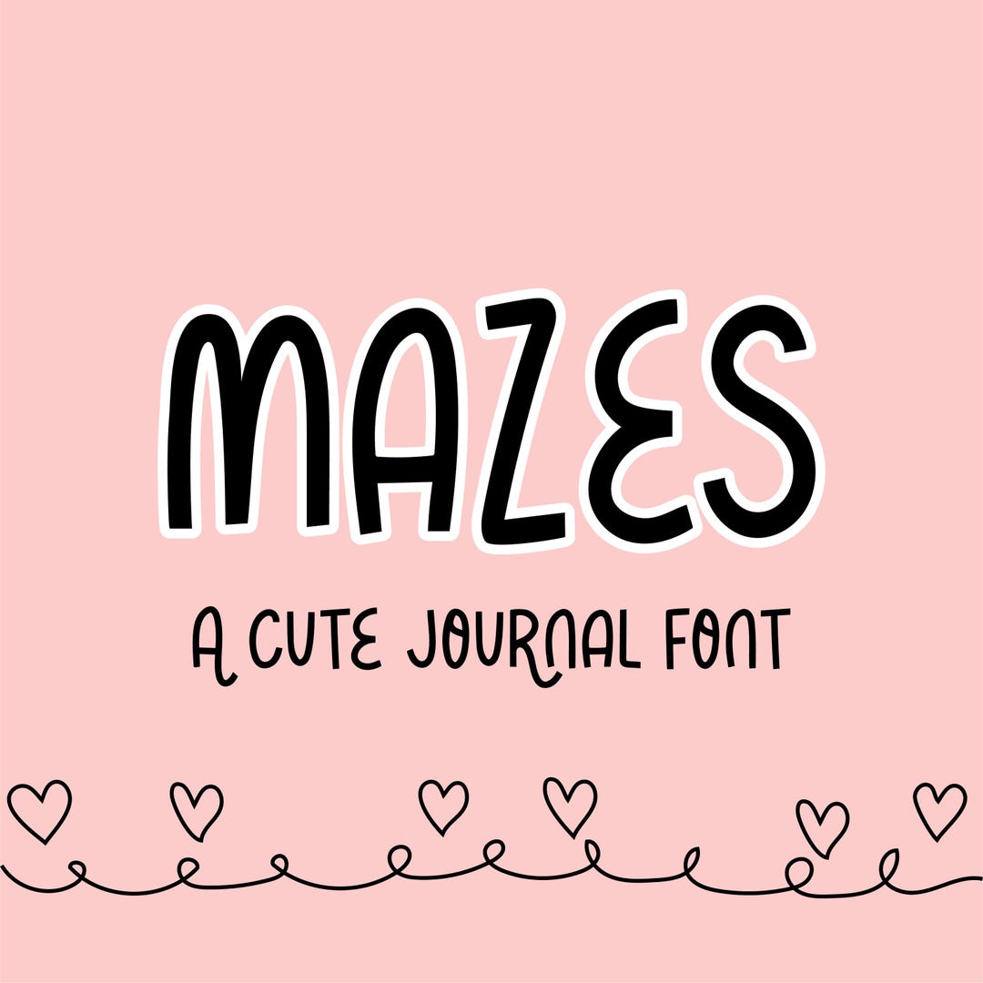 Mazes Fun & Quirky Handwritten All Caps Font OTF Playful Procreate ...