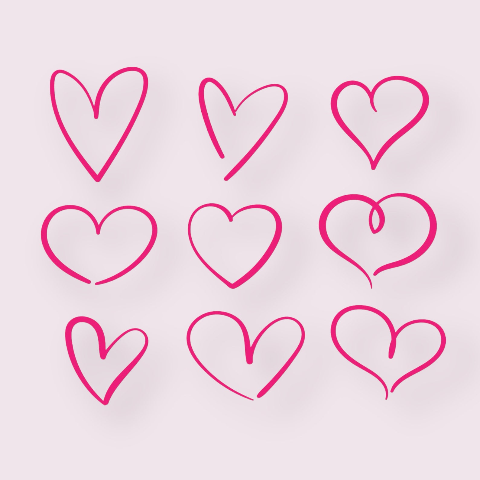 Funky Hearts SVG | High Quality Heart Template SVG File | Hand Drawn ...