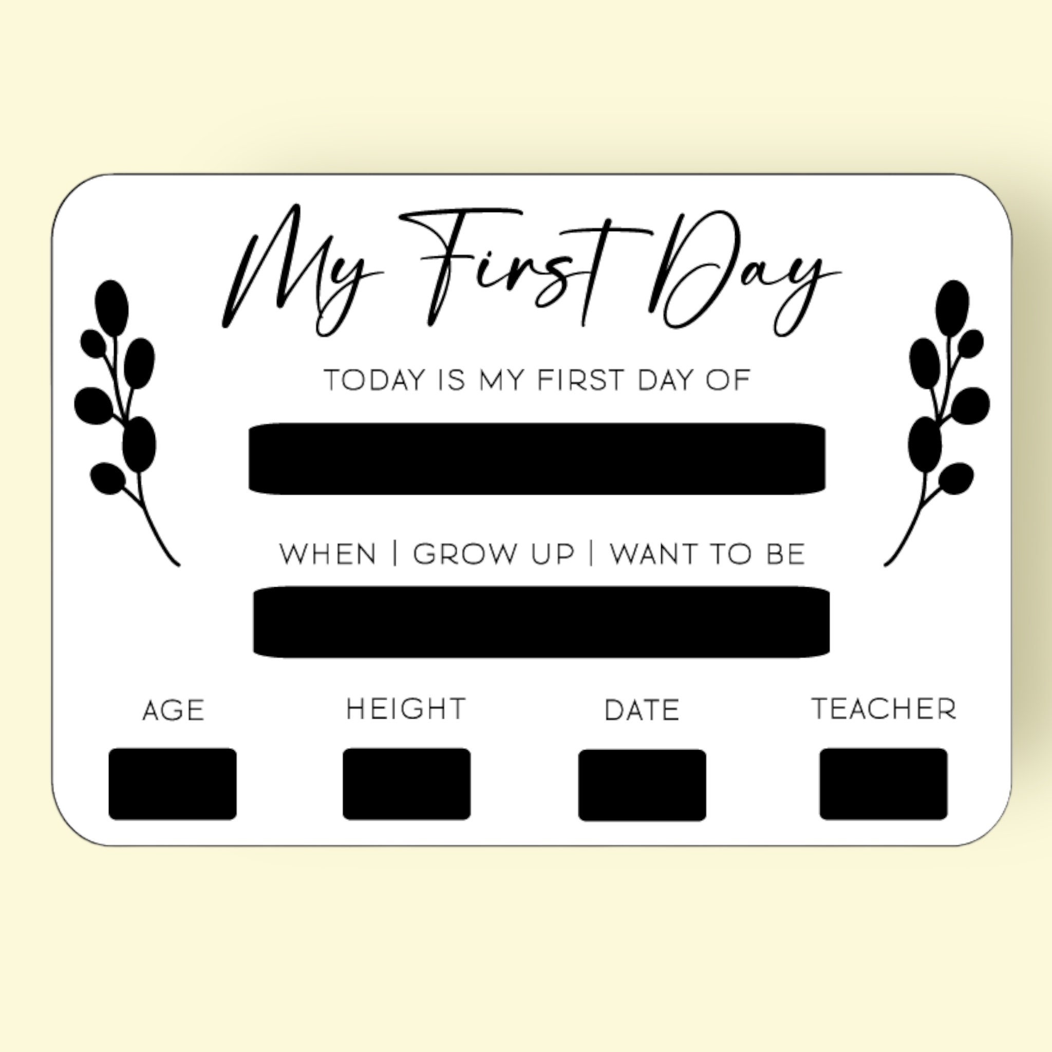 My First and Last Day Sign Template File Laser Cutting File Cricut File ...