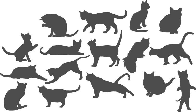 Cat Silhouettes Clip Art SVG | High Quality Cat Silhouette Clipart PNG ...