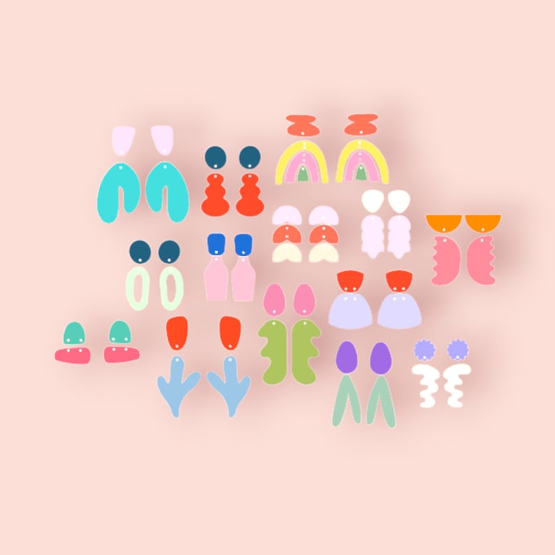 Earring SVG Template Bundle – Laser Cut Designs, Cricut, Glowforge ...