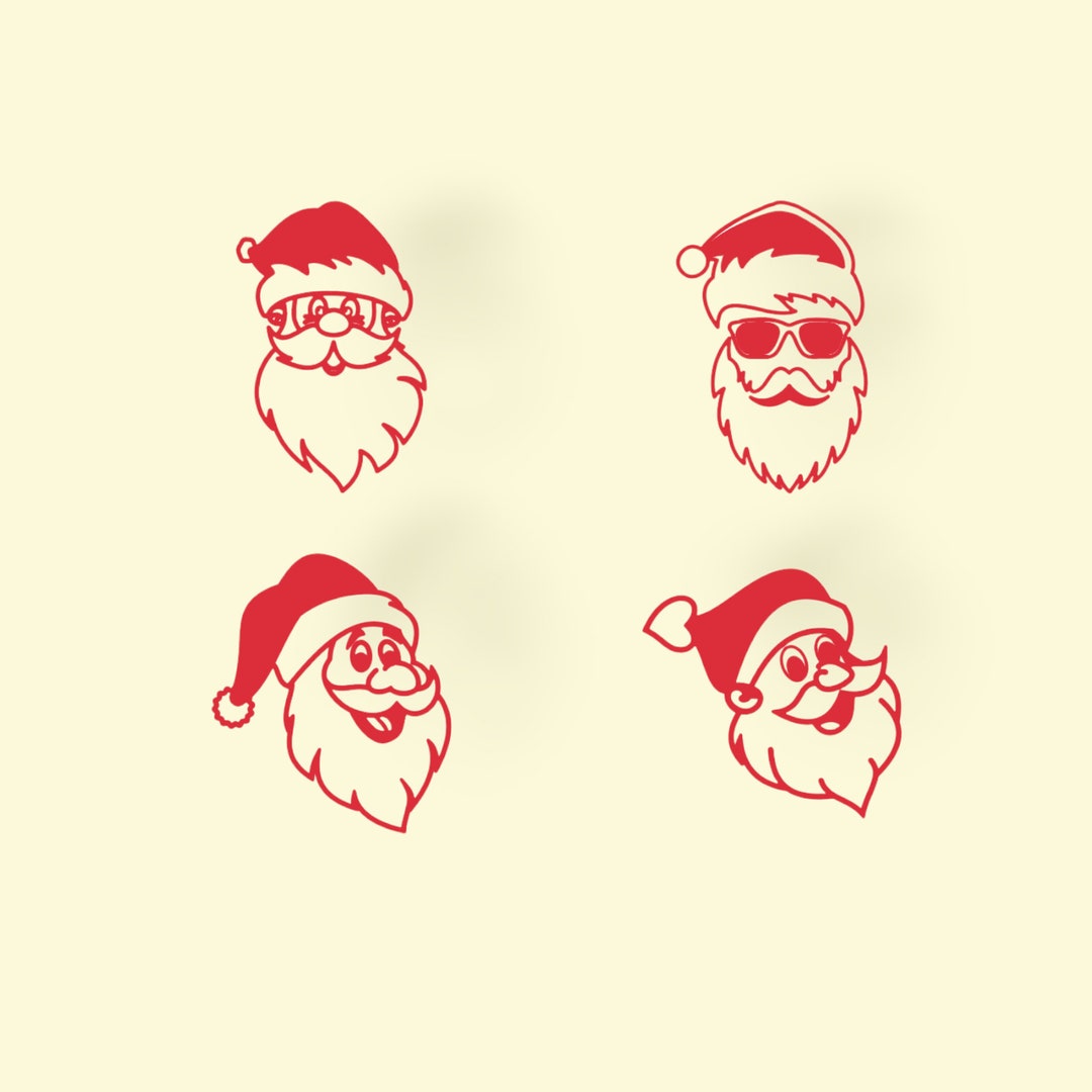 Santa Face SVG | Santa Claus SVG | Father Christmas PNG | Cool Santa ...