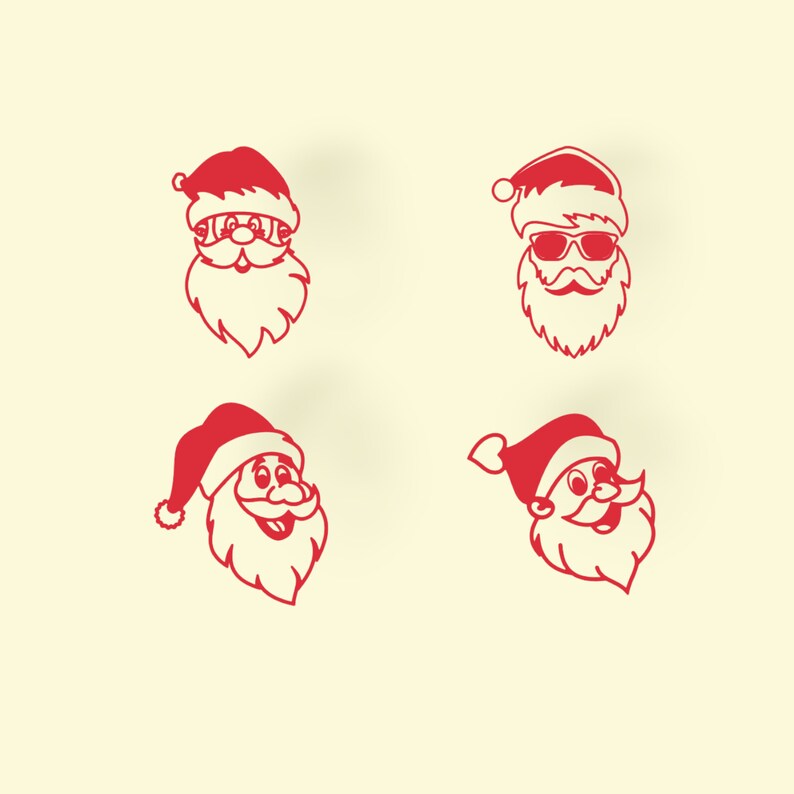 Santa Gesicht SVG Weihnachtsmann SVG Weihnachtsmann PNG Cooler ...