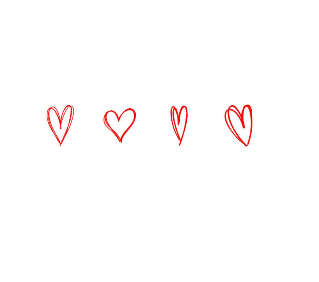 Cute Hearts Clip Art SVG High Quality Heart Clipart SVG File Hand Drawn ...