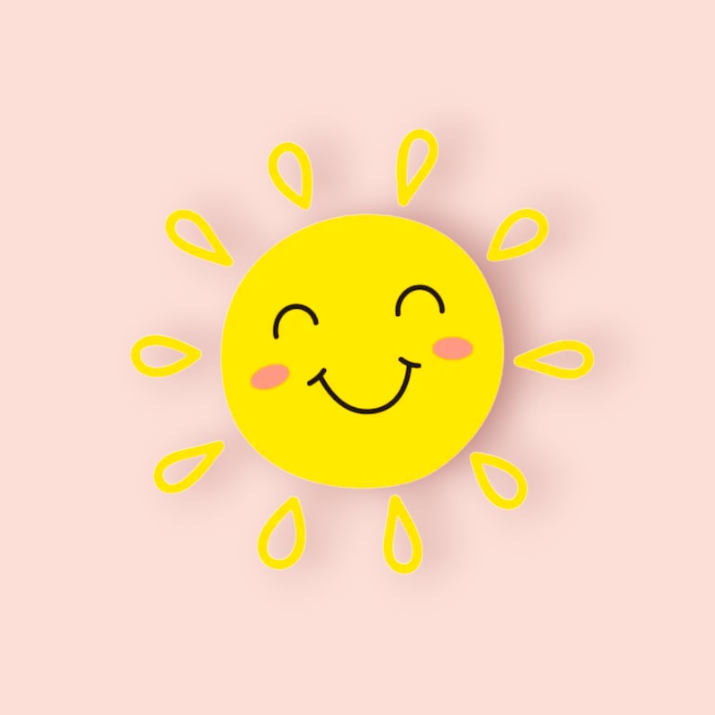 Smiley Face Sun Clipart: SVG, Cricut, Laser Cut File (digital Download ...