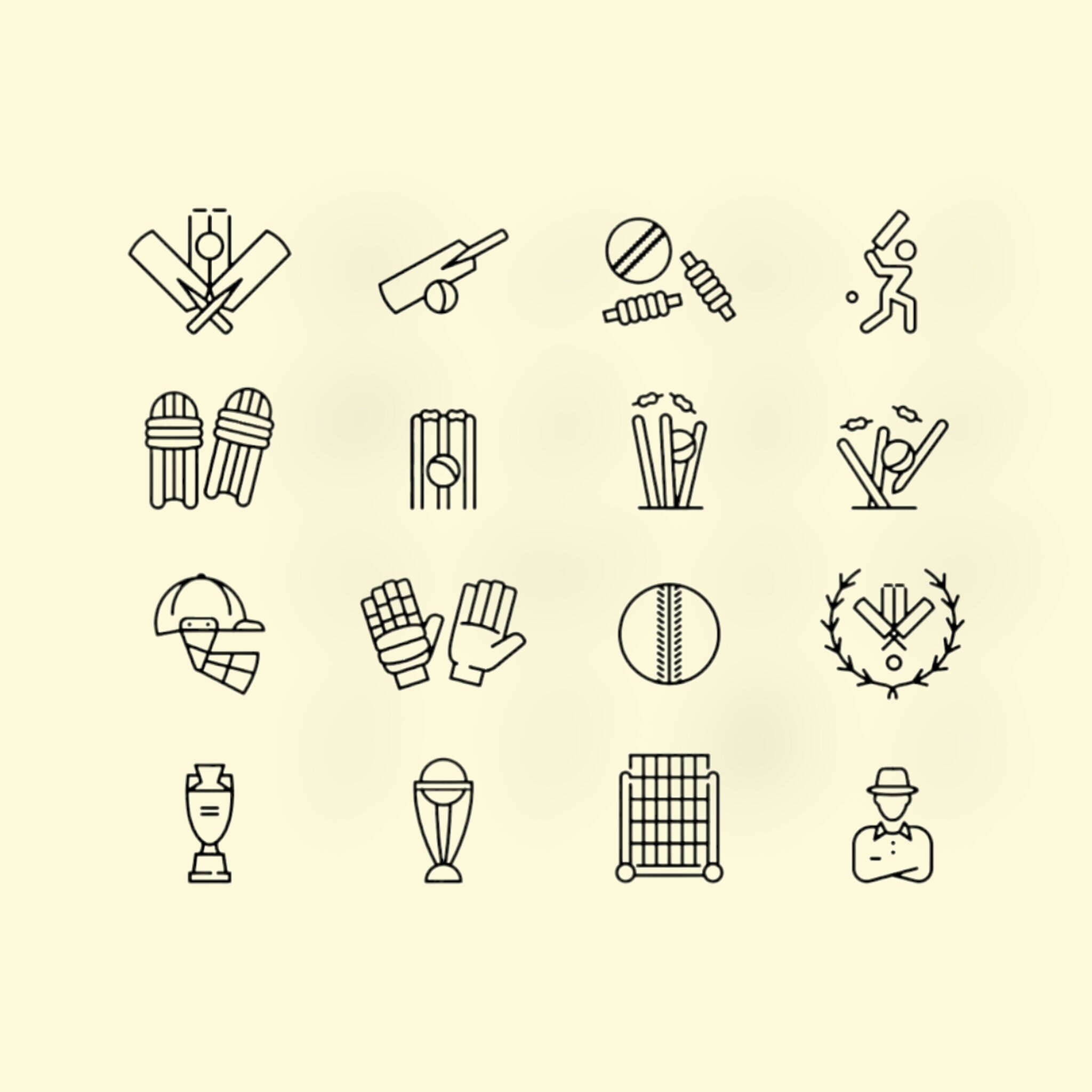 Cricket Symbols SVG Cricket PNG Cricket Bat Cricket Stumps Cricket ...