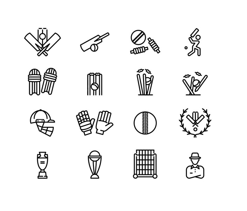 Cricket Symbols SVG Cricket PNG Cricket Bat Cricket Stumps Cricket ...