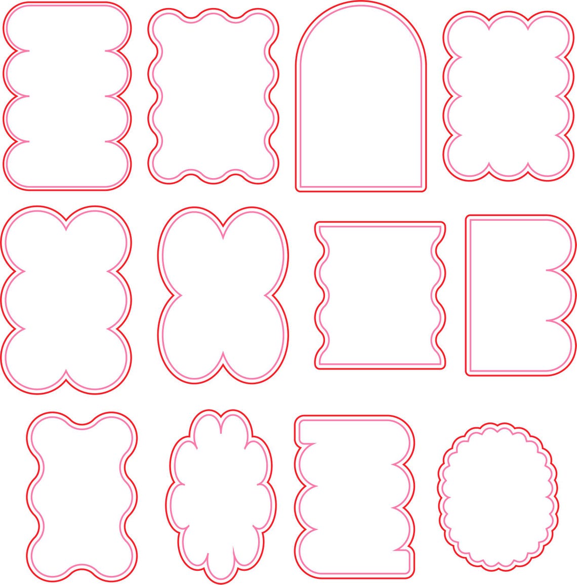 Cute Wavy Outline Border | High Quality Template SVG File | Hand Drawn ...