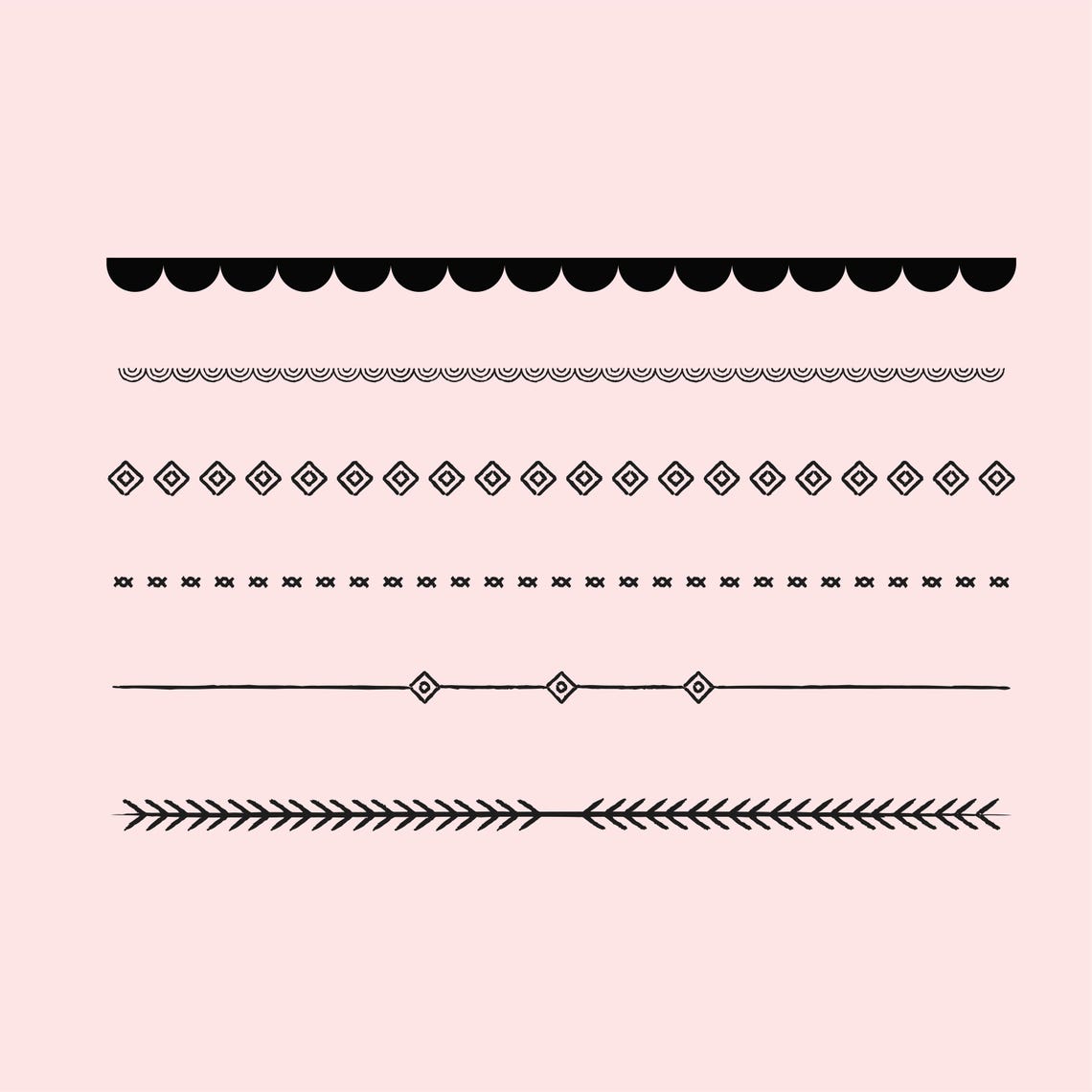 Hand-drawn Simple Borders (svg, Png, Ai, Eps) (digital Download) - Etsy