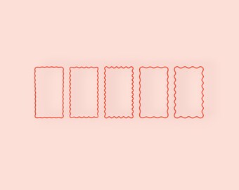 Cute Wavy Outline Border High Quality Template SVG File Hand Drawn PNG ...