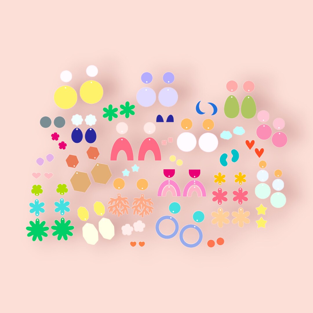 Bright and Fun Earring Digital File | High Quality Earring SVG Template ...