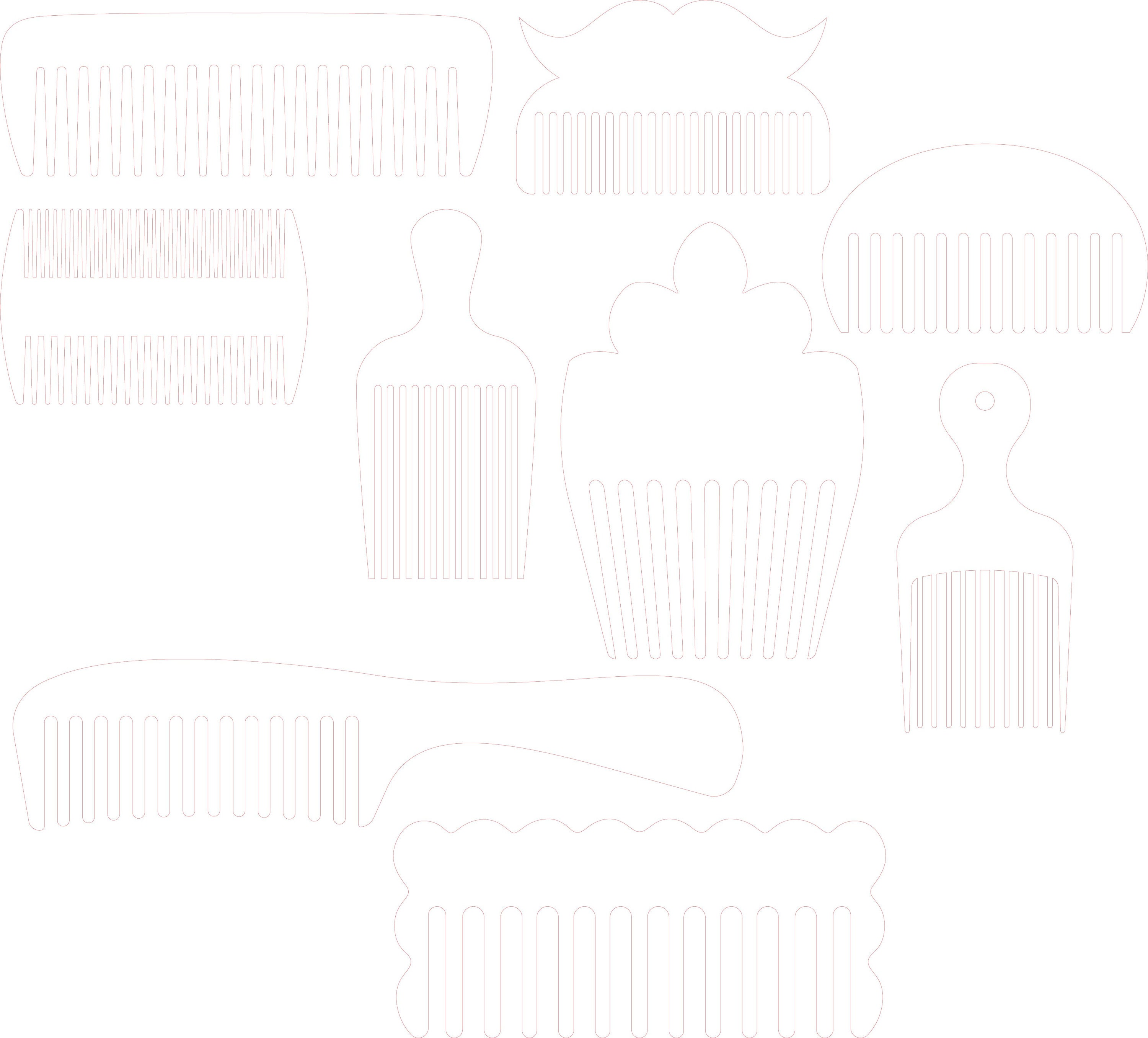Combs Template File Laser Cutting File Cricut File Silhouette File ...