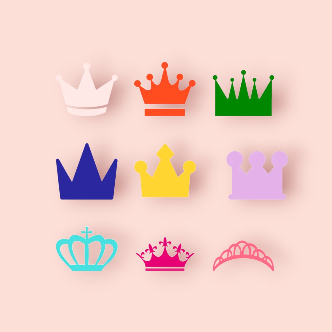 Crown Template Clip Art: DIY Birthday SVG, Cricut, Silhouette (digital ...