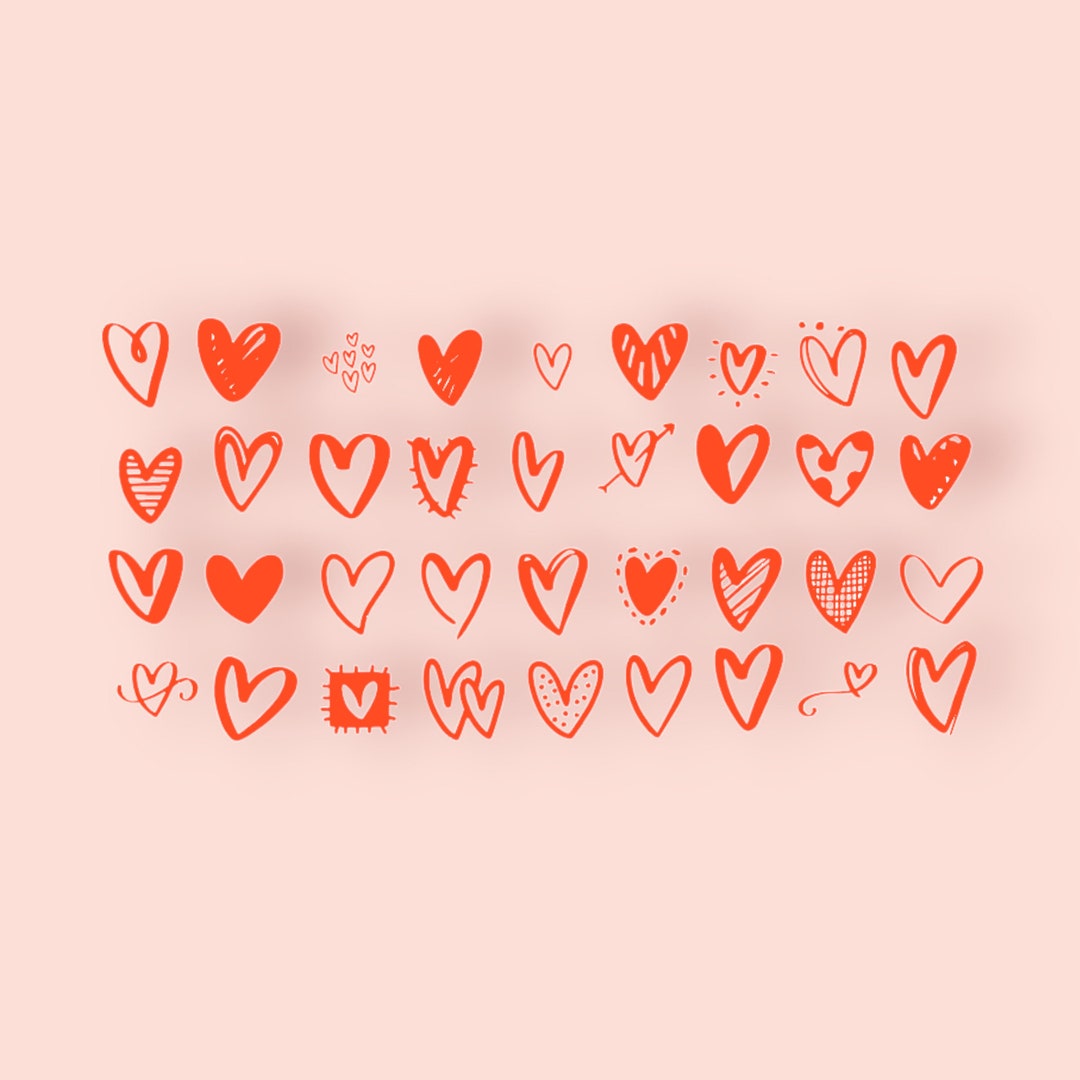 Funky Hearts SVG Flower SVG Hand Drawn PNG Hearts Valentines Heart ...